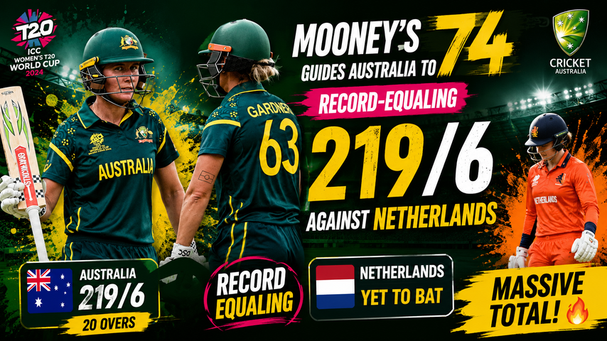 Australia Women Post Record Equaling 219 Against Netherlands in Womens ...