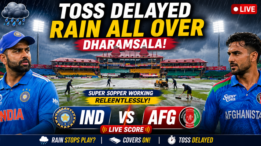 India vs Afghanistan 1st ODI Rain Delays Toss in Dharamsala
