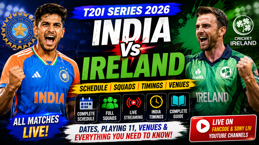 India vs Ireland T20I Series 2026 Schedule Squads Live Streaming India ...