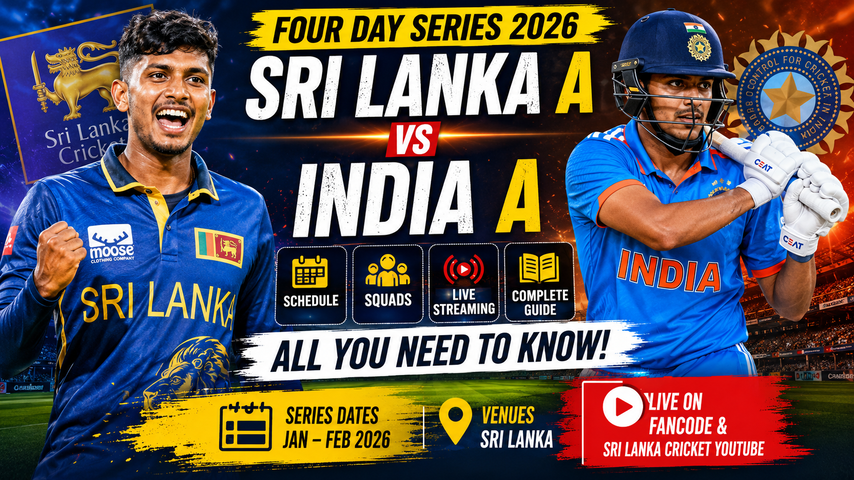 Sri Lanka A vs India A Four Day Series 2026 Schedule Squads Live ...